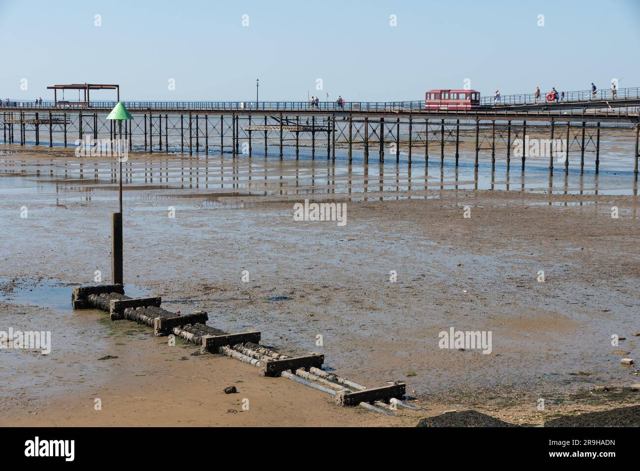Waste water outflow into the Thames Estuary at Southend on Sea, Essex ...