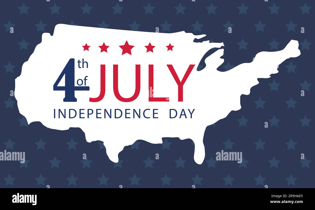 Happy Independence Day USA. USA map silhouette . Usable for greeting ...