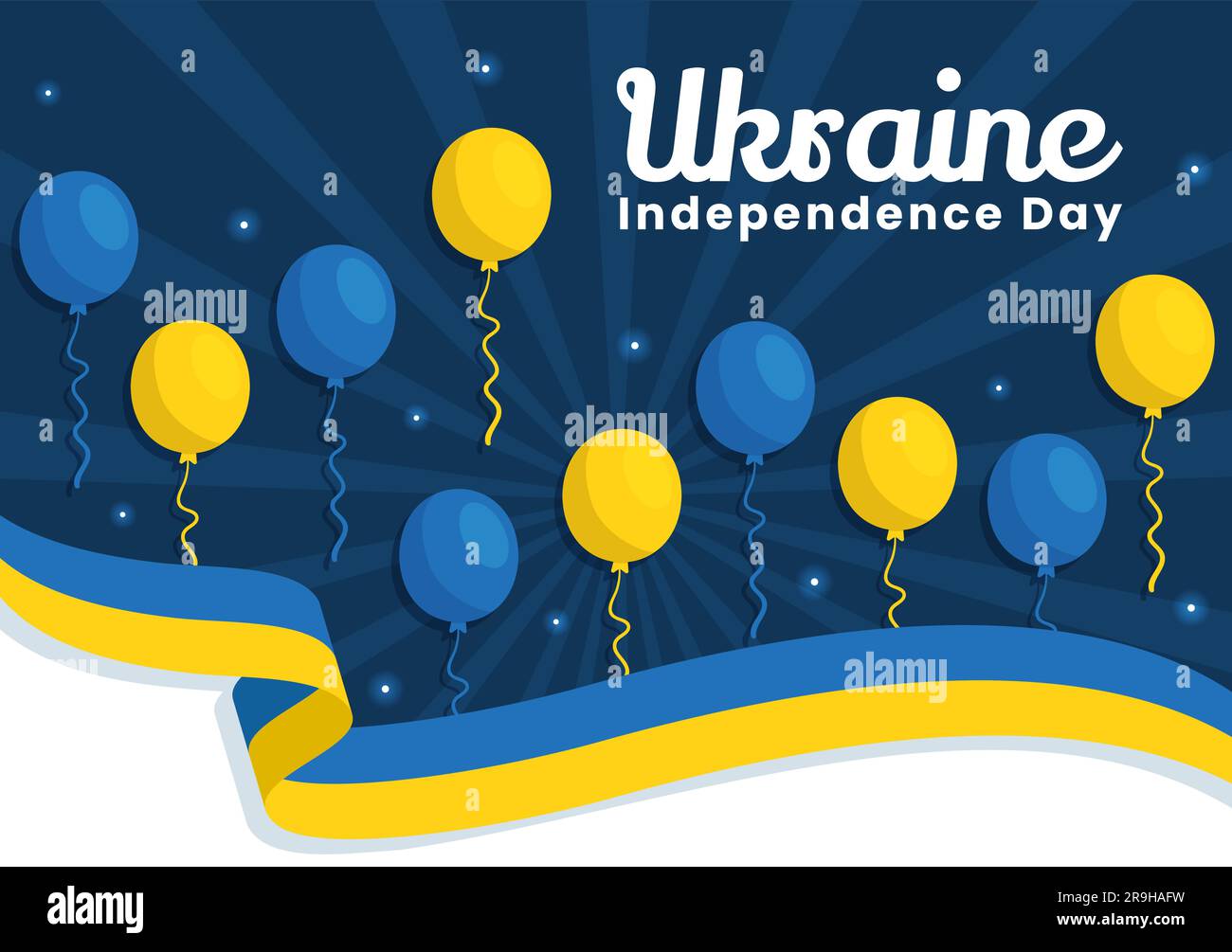 Happy Ukraine Independence Day Vector Illustration on 24 August with ...