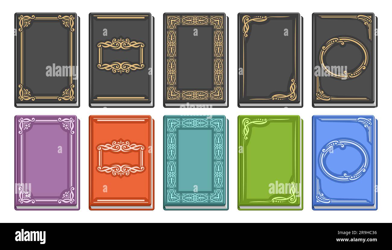 Vector Book Cover Set, lot collection of cut out illustrations of ...