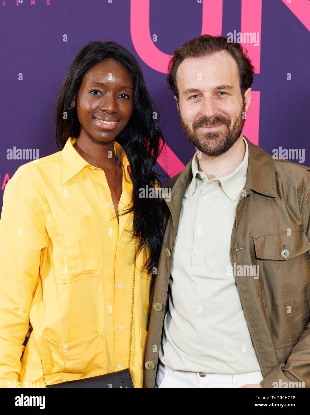 Antoine Gouy et sa girlfriend Fanta Kaba lors de la premiere du film ...