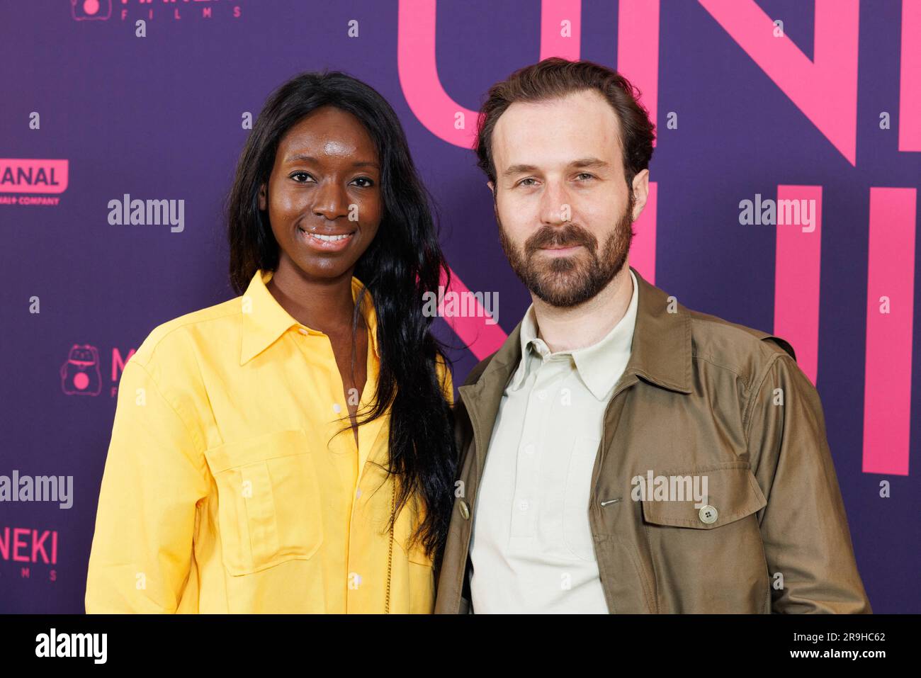 Antoine Gouy et sa girlfriend Fanta Kaba lors de la premiere du film ...