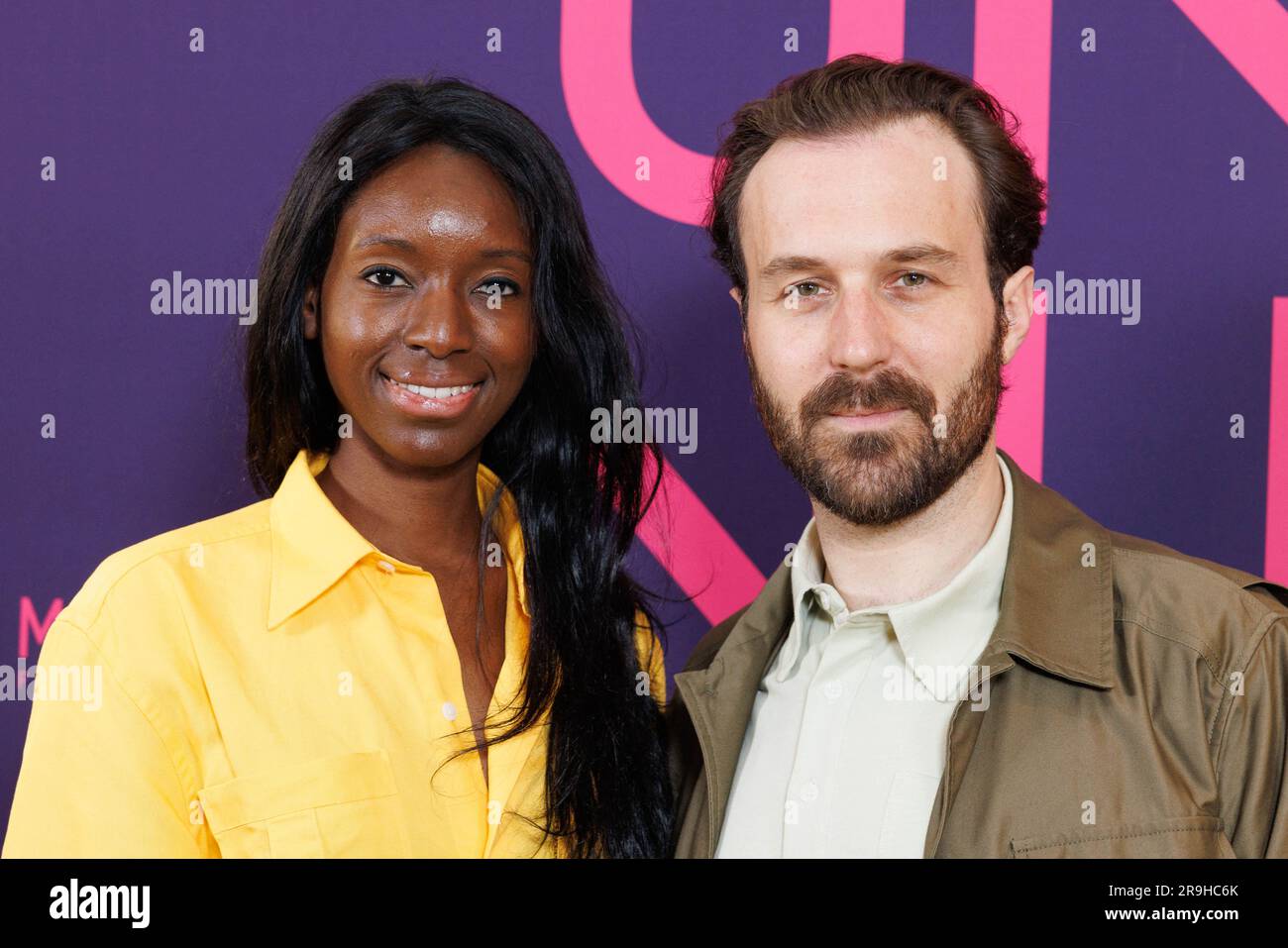 Antoine Gouy et sa girlfriend Fanta Kaba lors de la premiere du film ...