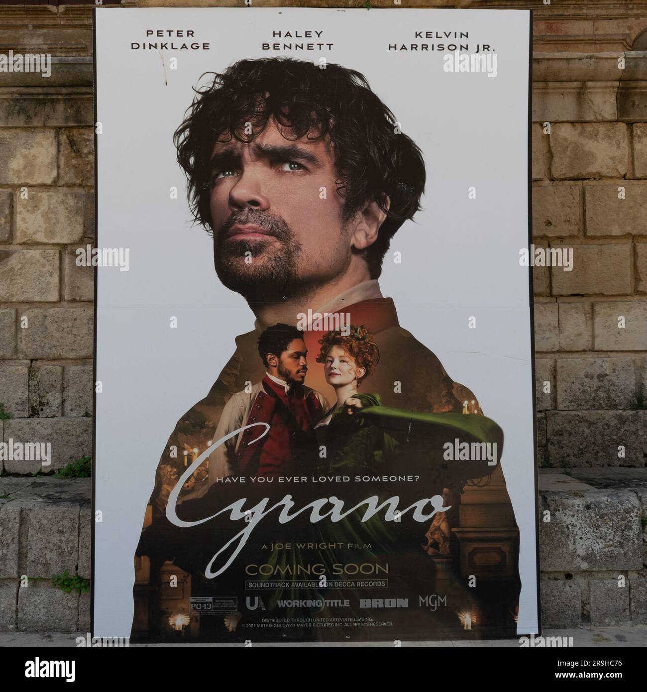 Poster for film Cyrano filmed in Noto. Portrait of Peter Dinklage ...