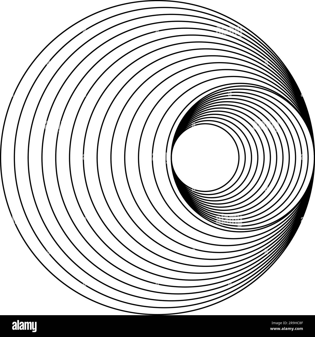 Funnel, portal or black hole with concentric circles in perspective ...