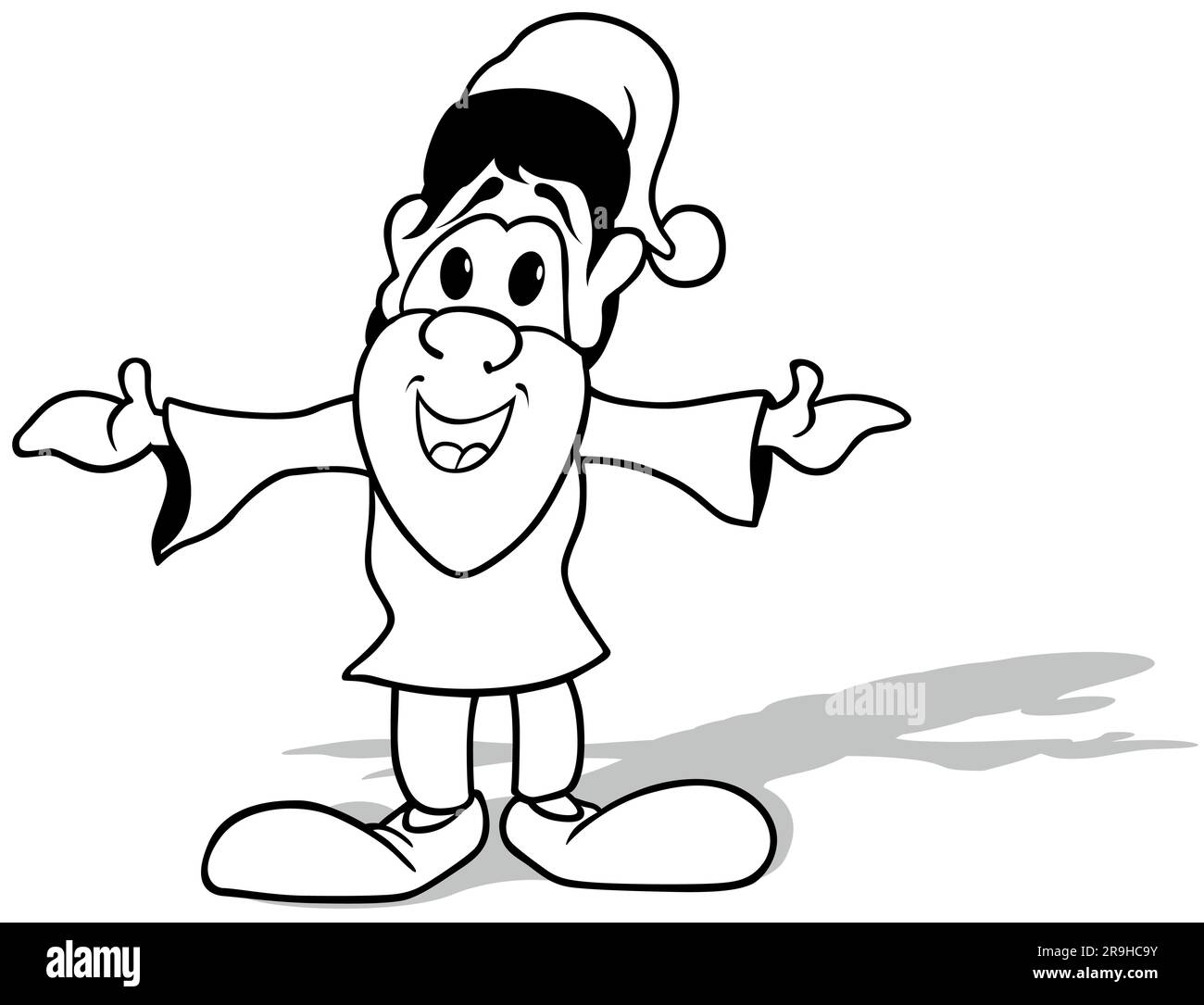 Drawing of a Dwarf with Open Arms Stock Vector Image & Art - Alamy
