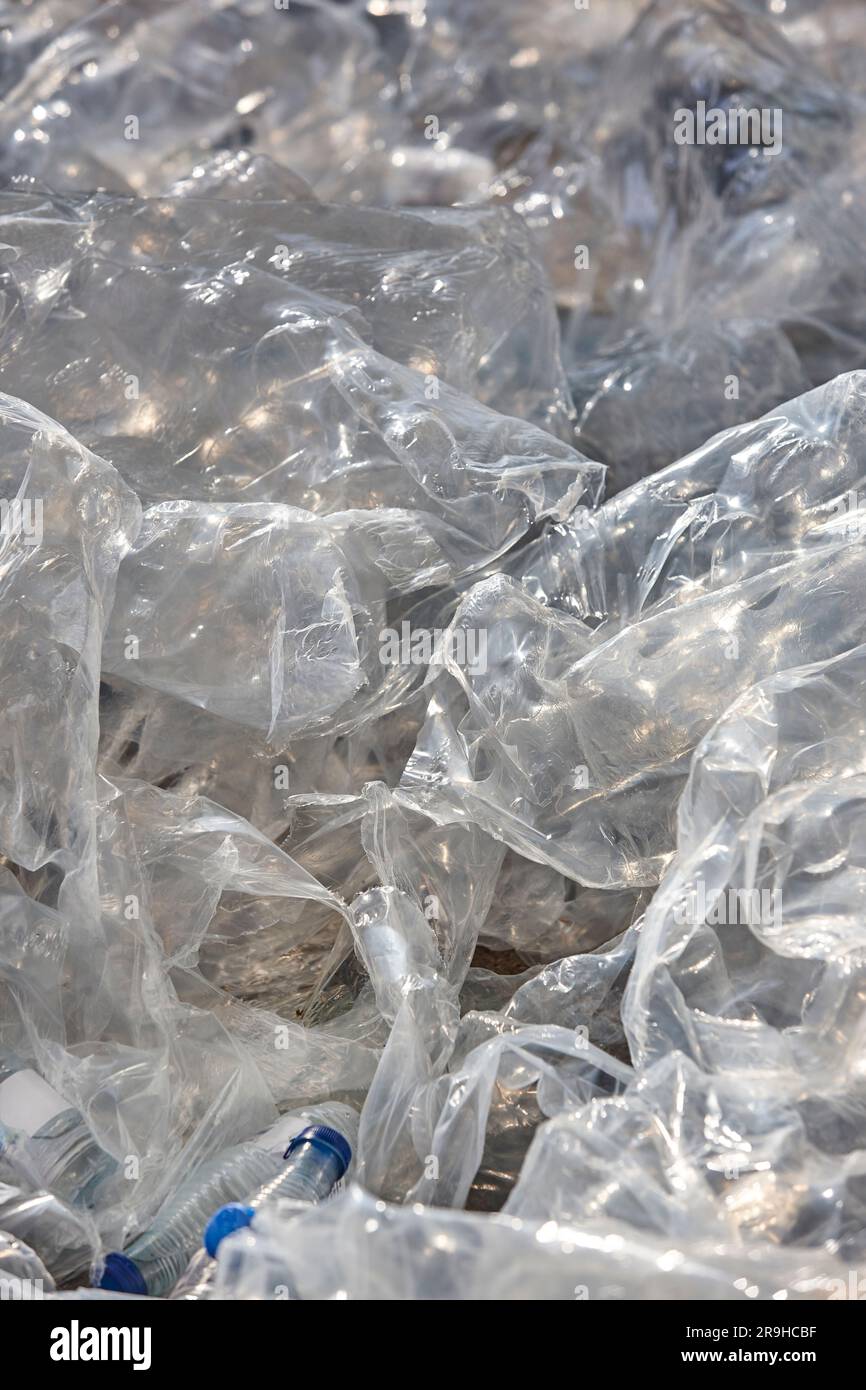 Plastic waste. Disposable management. PVC pollution. Global warning ...