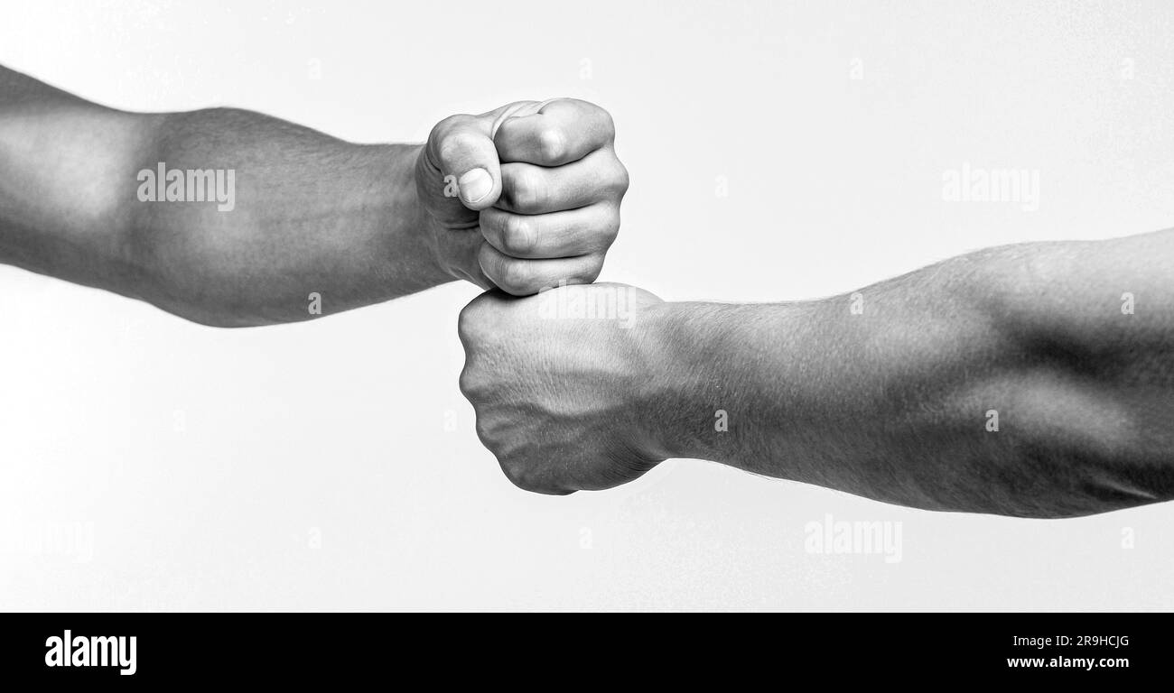 Friendly Handshake Friends Greeting Hands Of Man People Fist Bump