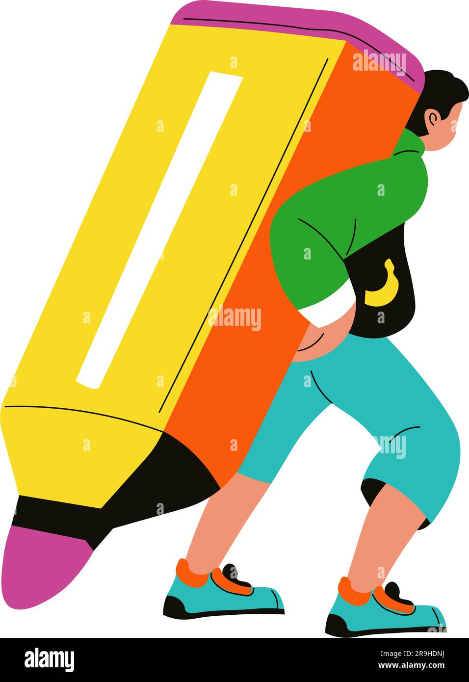 Student with highlight marker writing down vector Stock Vector Image ...