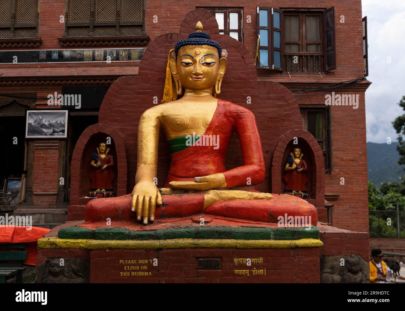 Golden color Buddha statue in Kathmandu, Nepal Stock Photo - Alamy