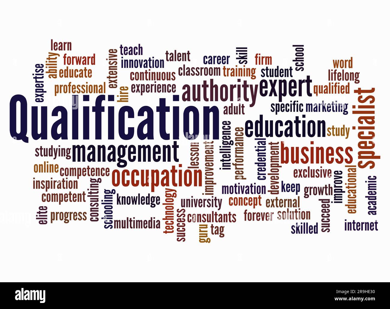 Word Cloud with QUALIFICATION concept create with text only Stock Photo ...