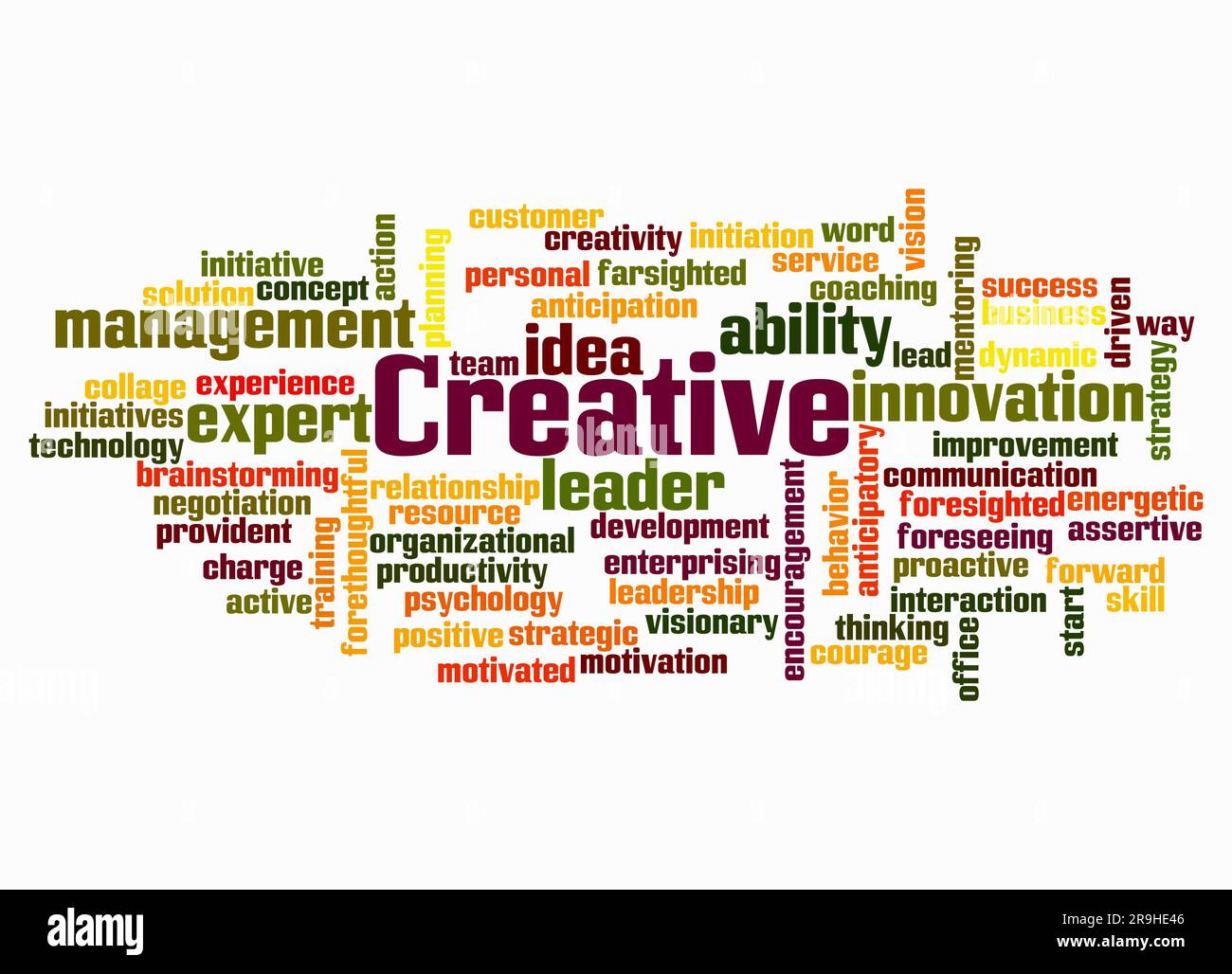 Word Cloud with CREATIVE concept create with text only Stock Photo - Alamy