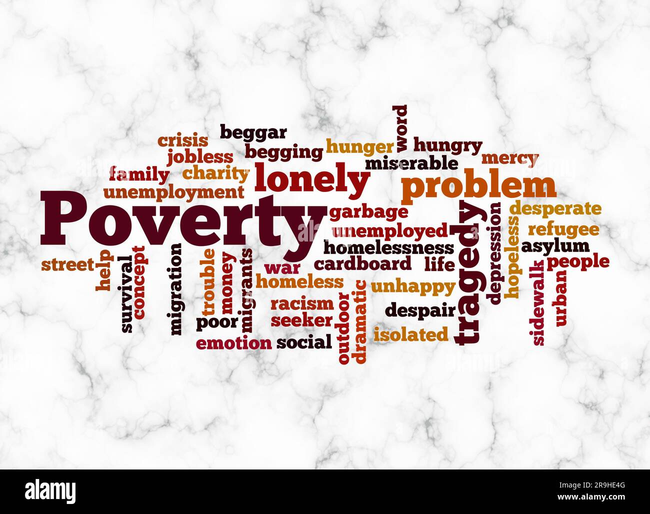 Word Cloud with POVERTY concept create with text only Stock Photo - Alamy