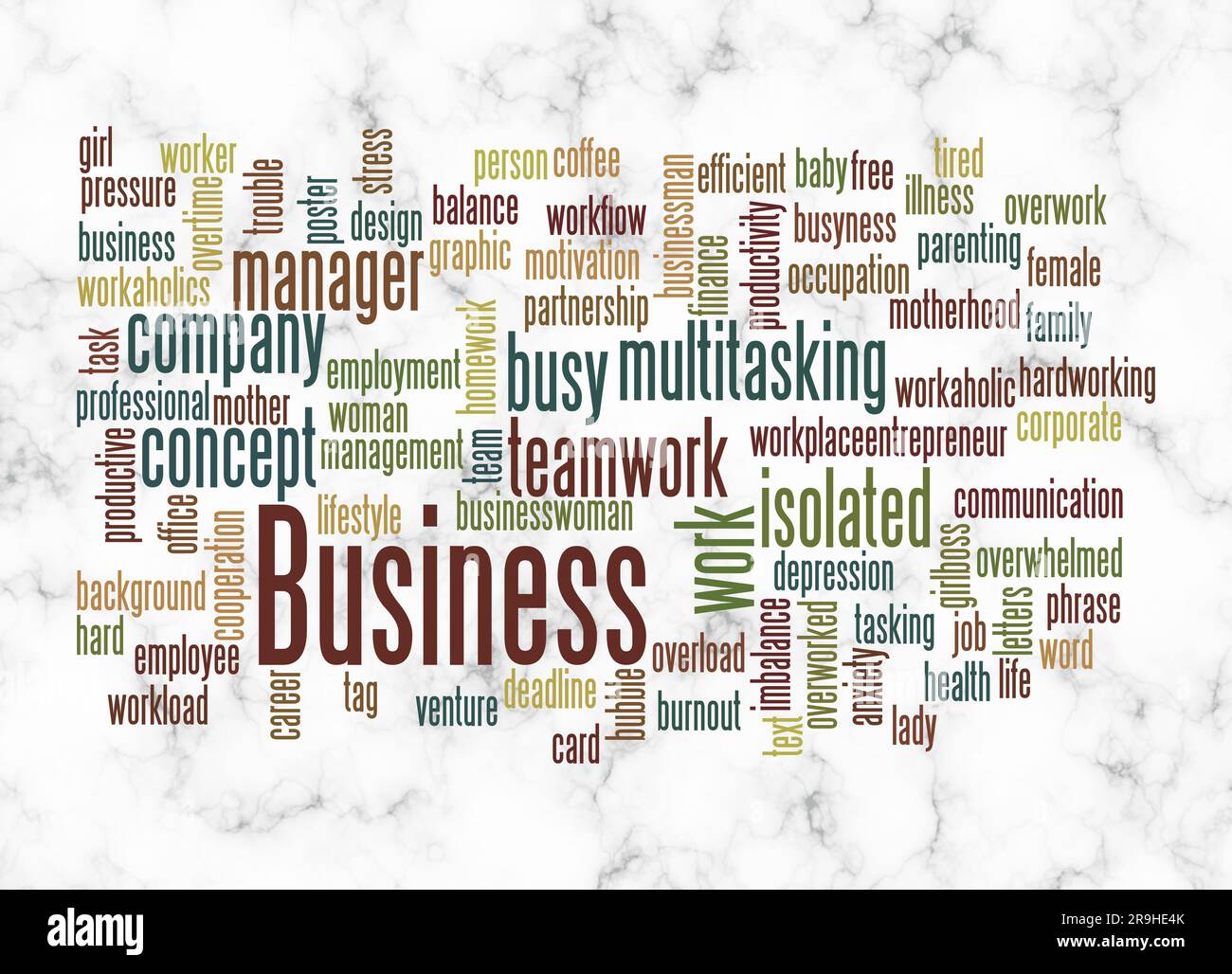 Word Cloud with BUSYNESS concept create with text only Stock Photo - Alamy