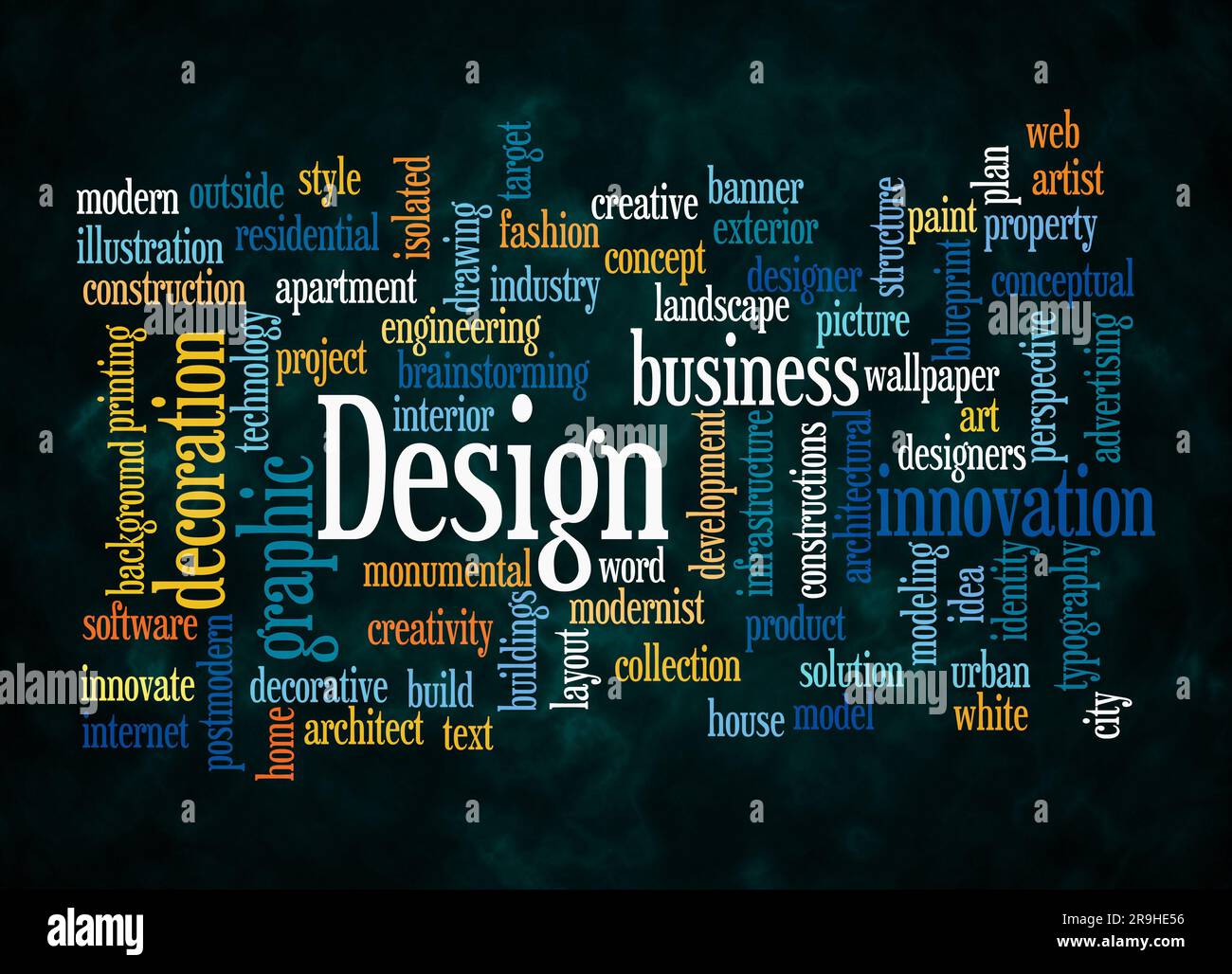 Word Cloud with DESIGN concept create with text only Stock Photo - Alamy