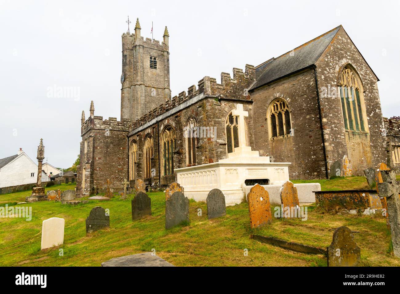 Historic village parish church of Saint Andrew, Harberton, south Devon ...