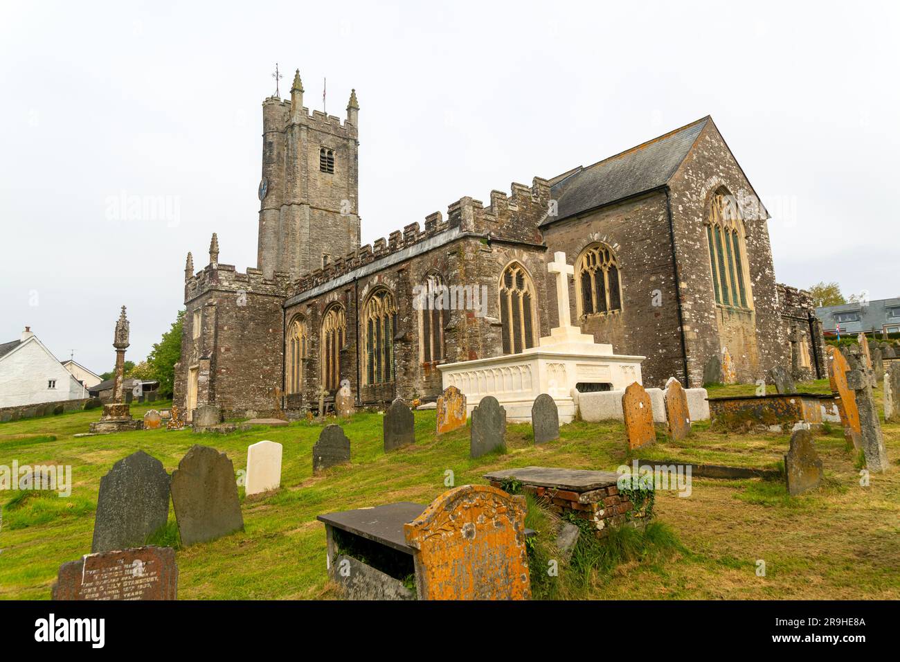 Historic village parish church of Saint Andrew, Harberton, south Devon ...