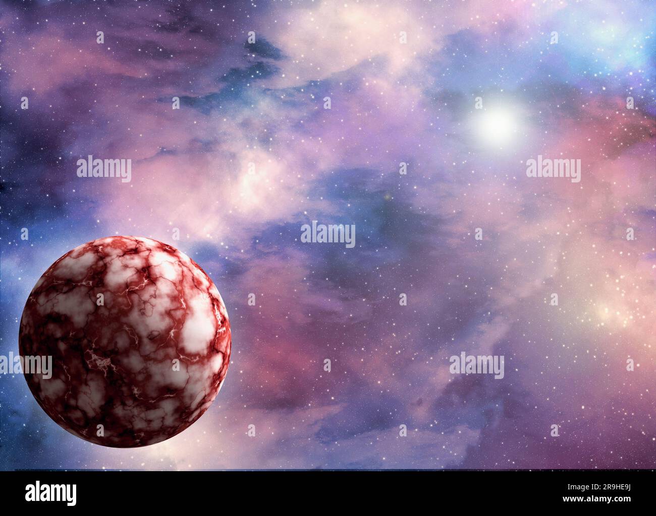 Unknown planet from outer space. Space nebula. Cosmic cluster of stars ...