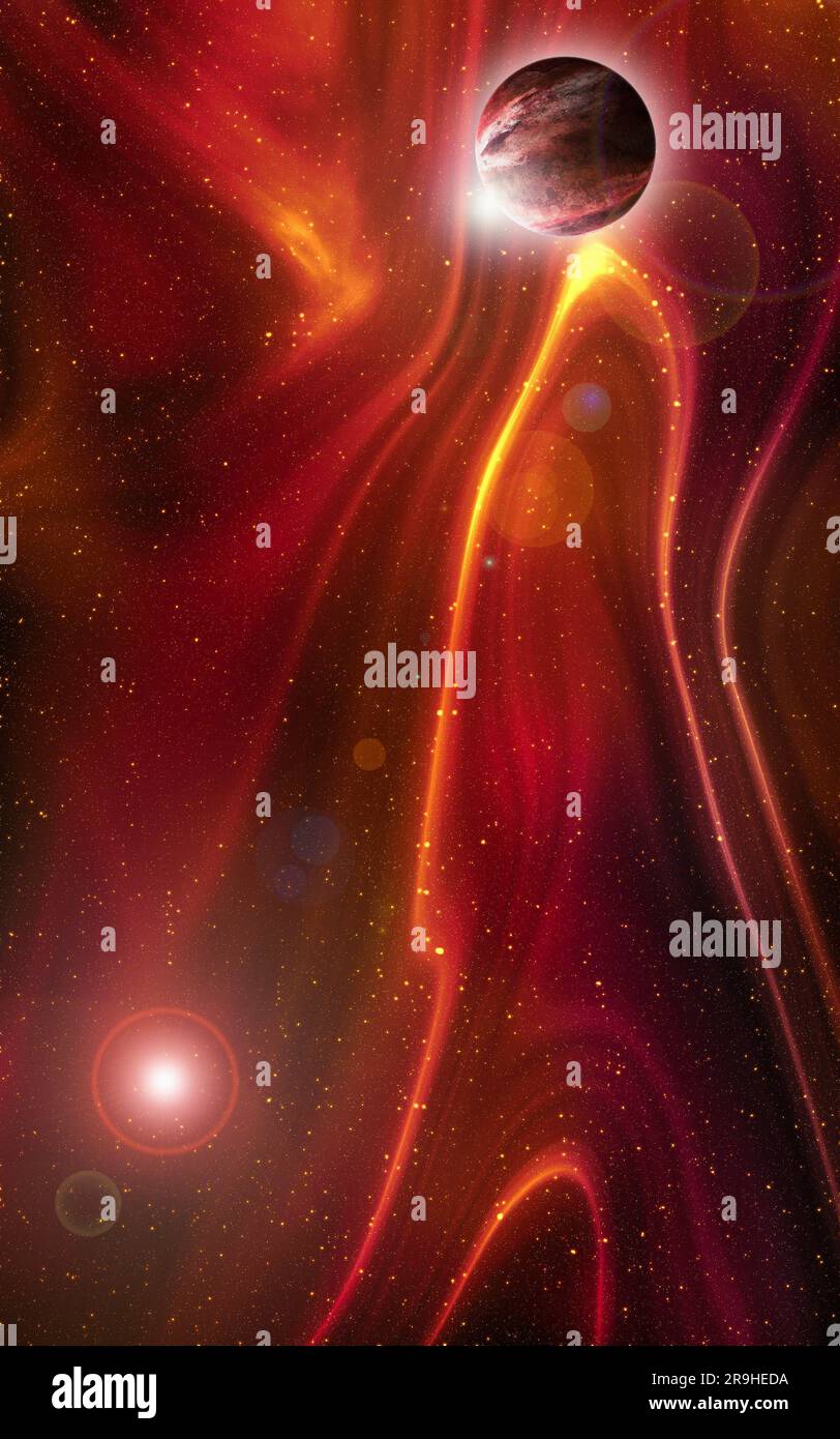 Unknown planet from outer space. Space nebula. Cosmic cluster of stars ...