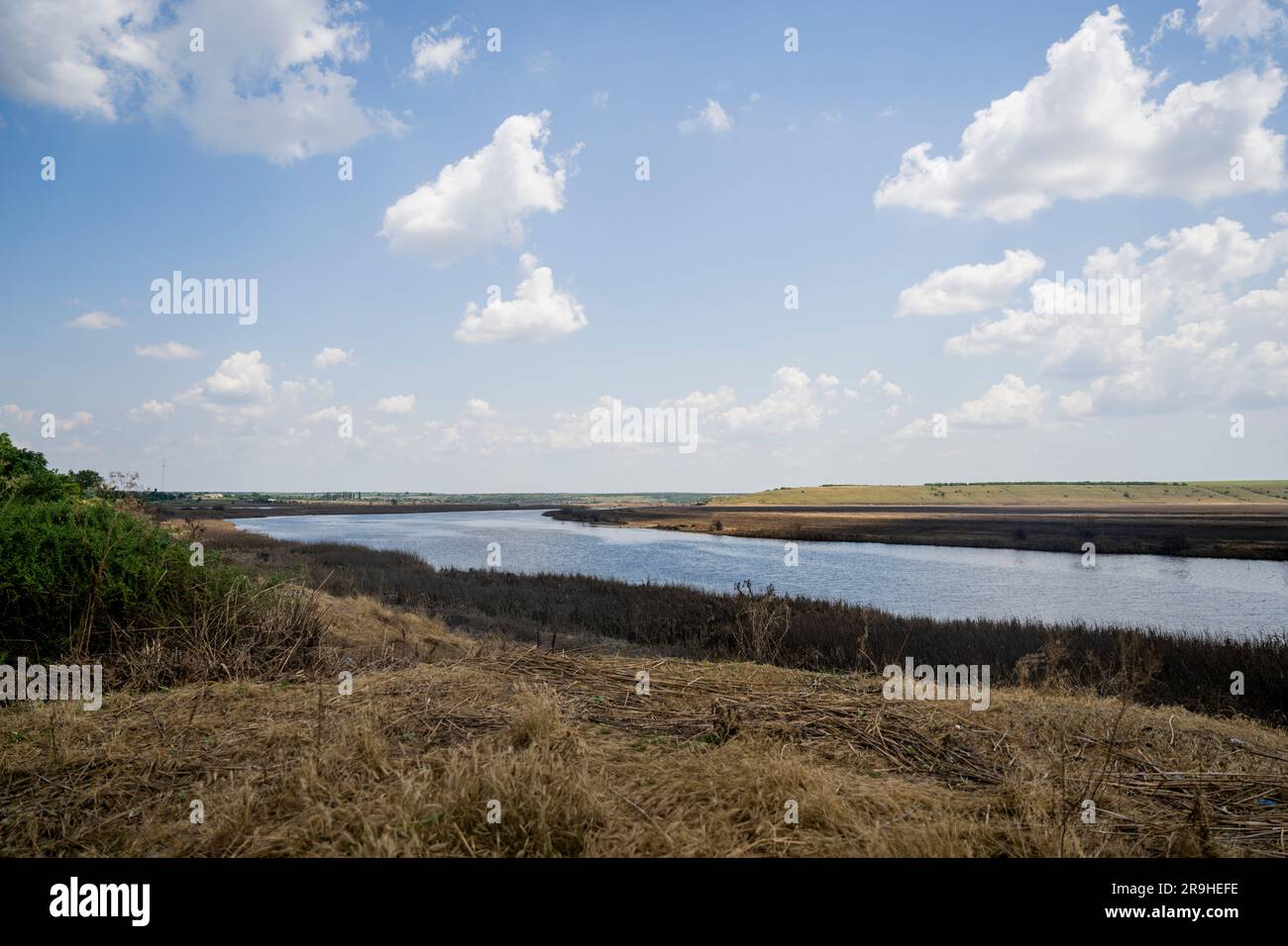 Afanasiivka, Ukraine. 23rd June, 2023. Inhulets river, which caused ...