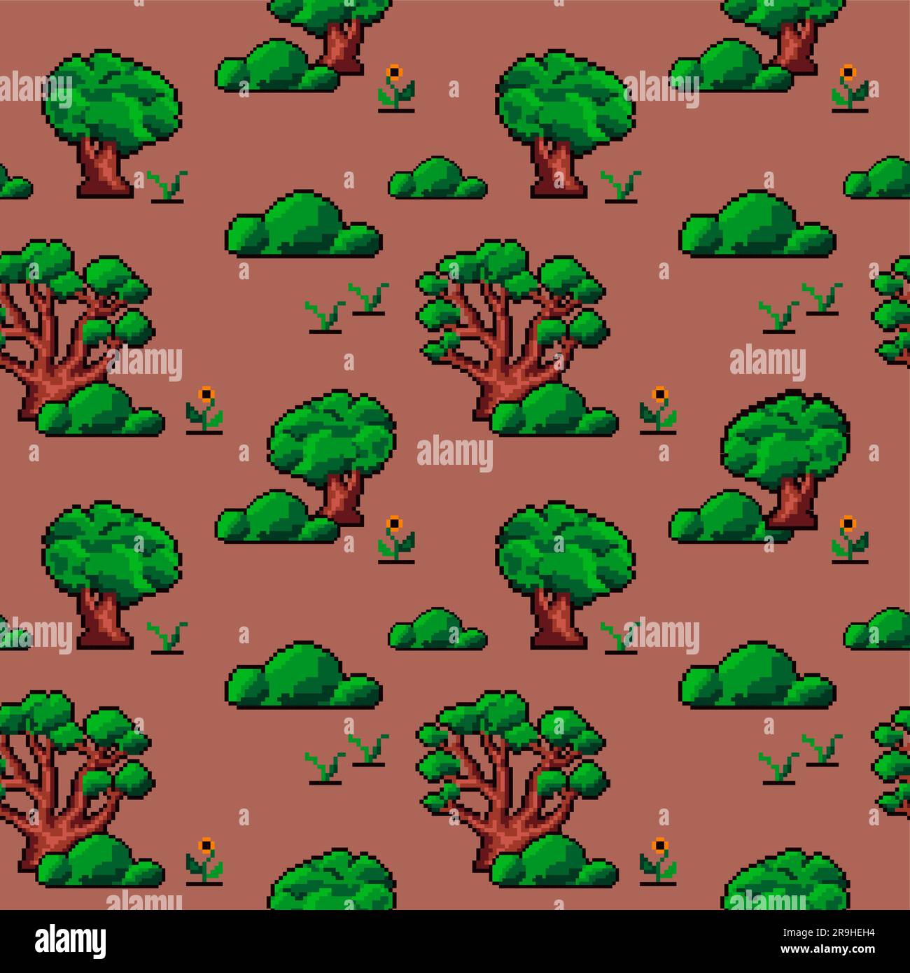 Pixel trees and bushes hi-res stock photography and images - Alamy