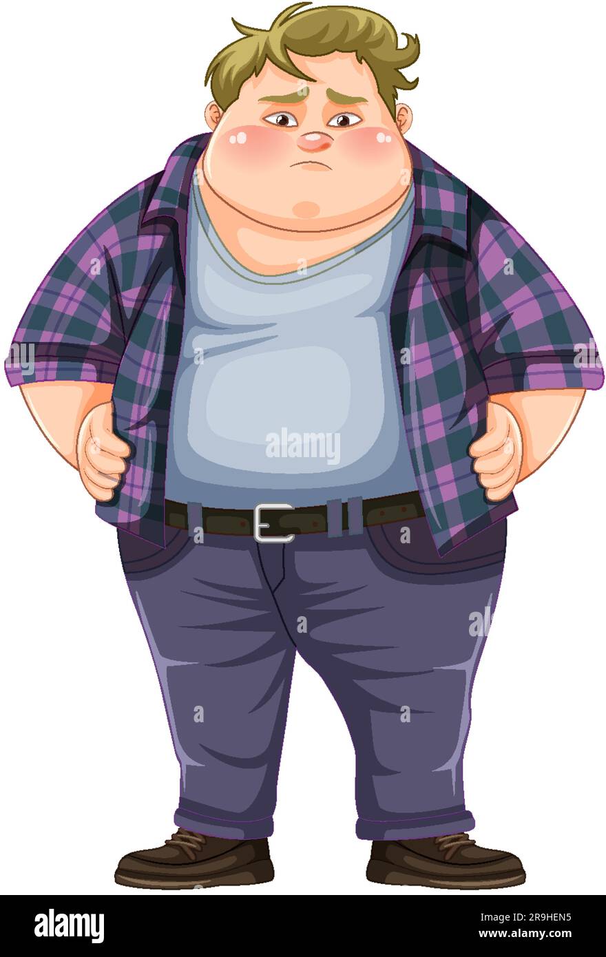 Fat male cartoon character illustration Stock Vector Image & Art - Alamy
