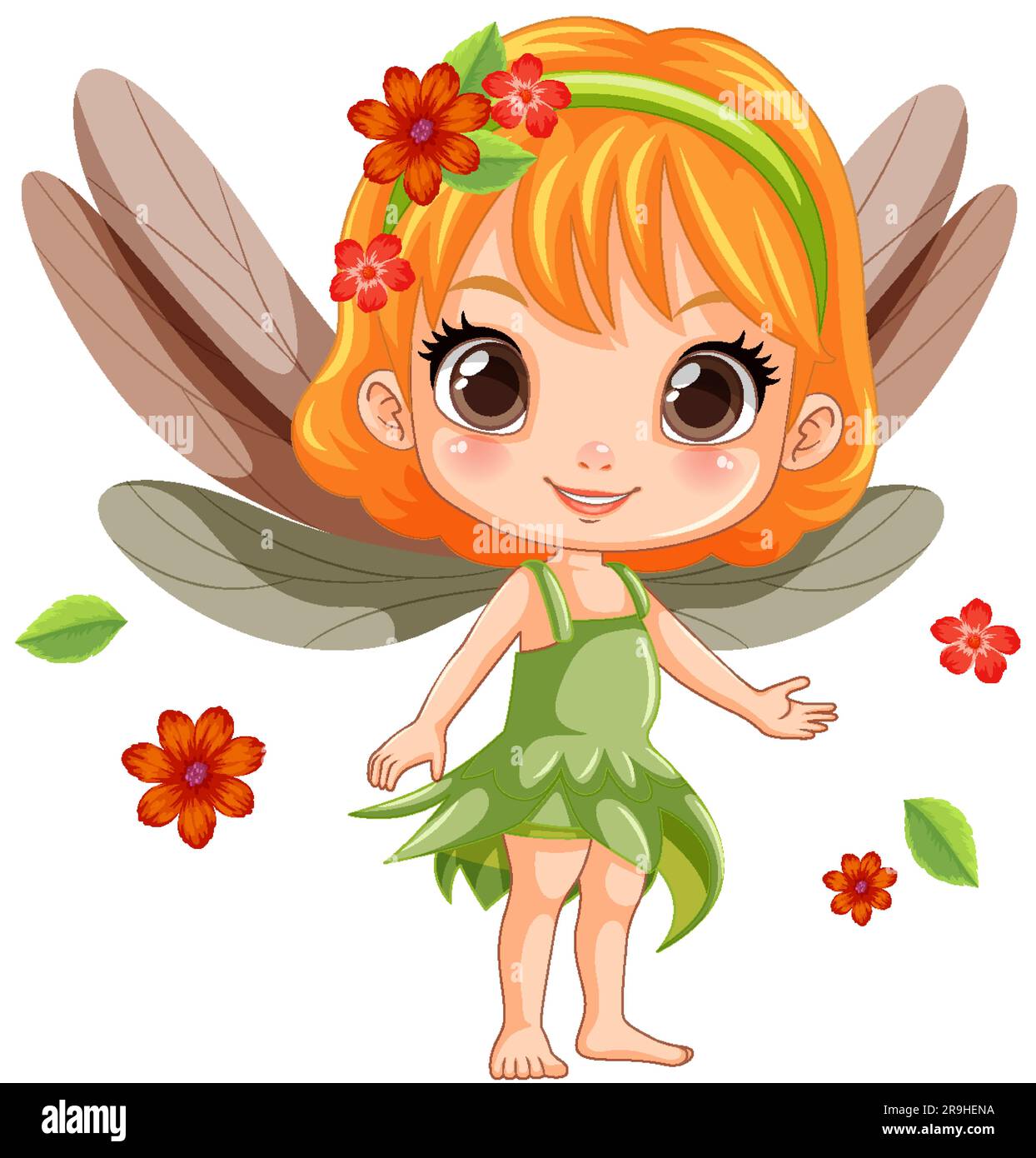 Cute fantasy fairy cartoon character illustration Stock Vector Image ...