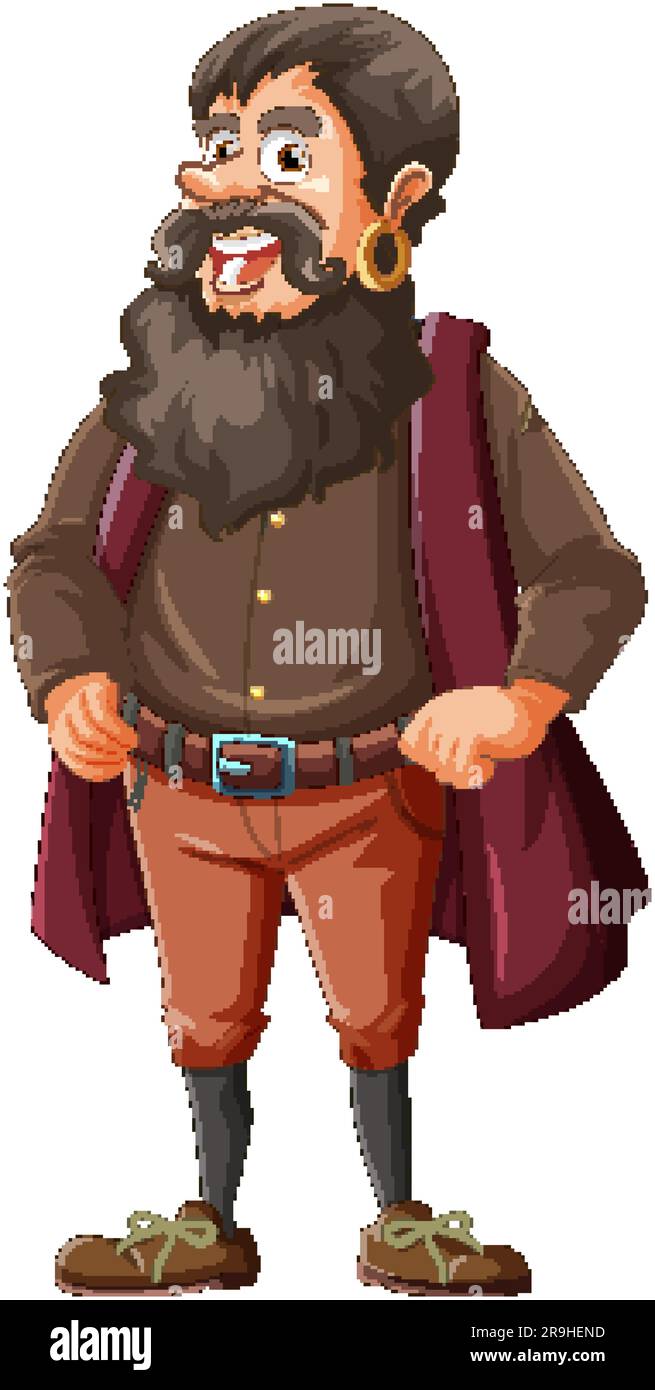 Villager man cartoon character illustration Stock Vector Image & Art ...