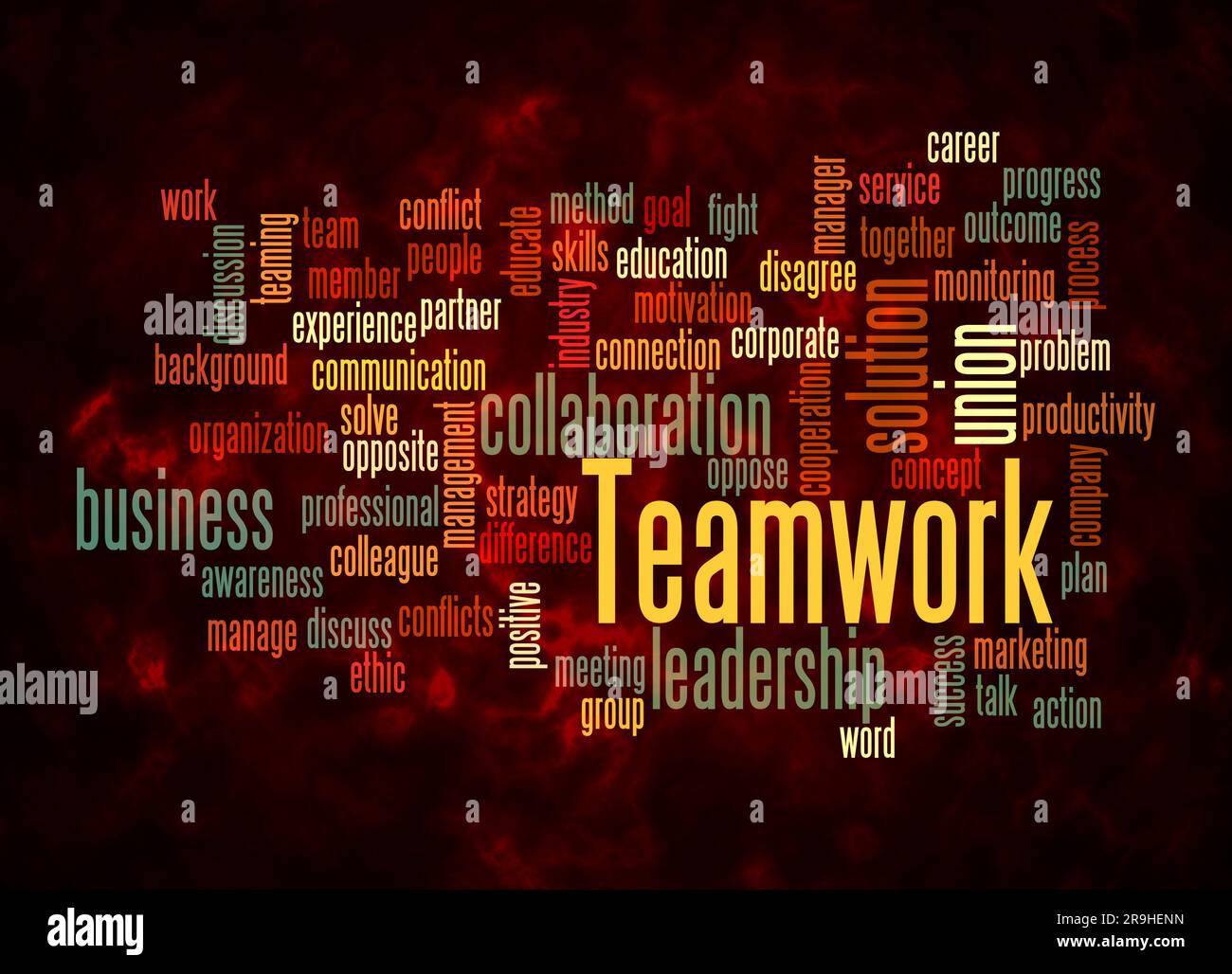 Word Cloud with TEAMWORK concept create with text only Stock Photo - Alamy