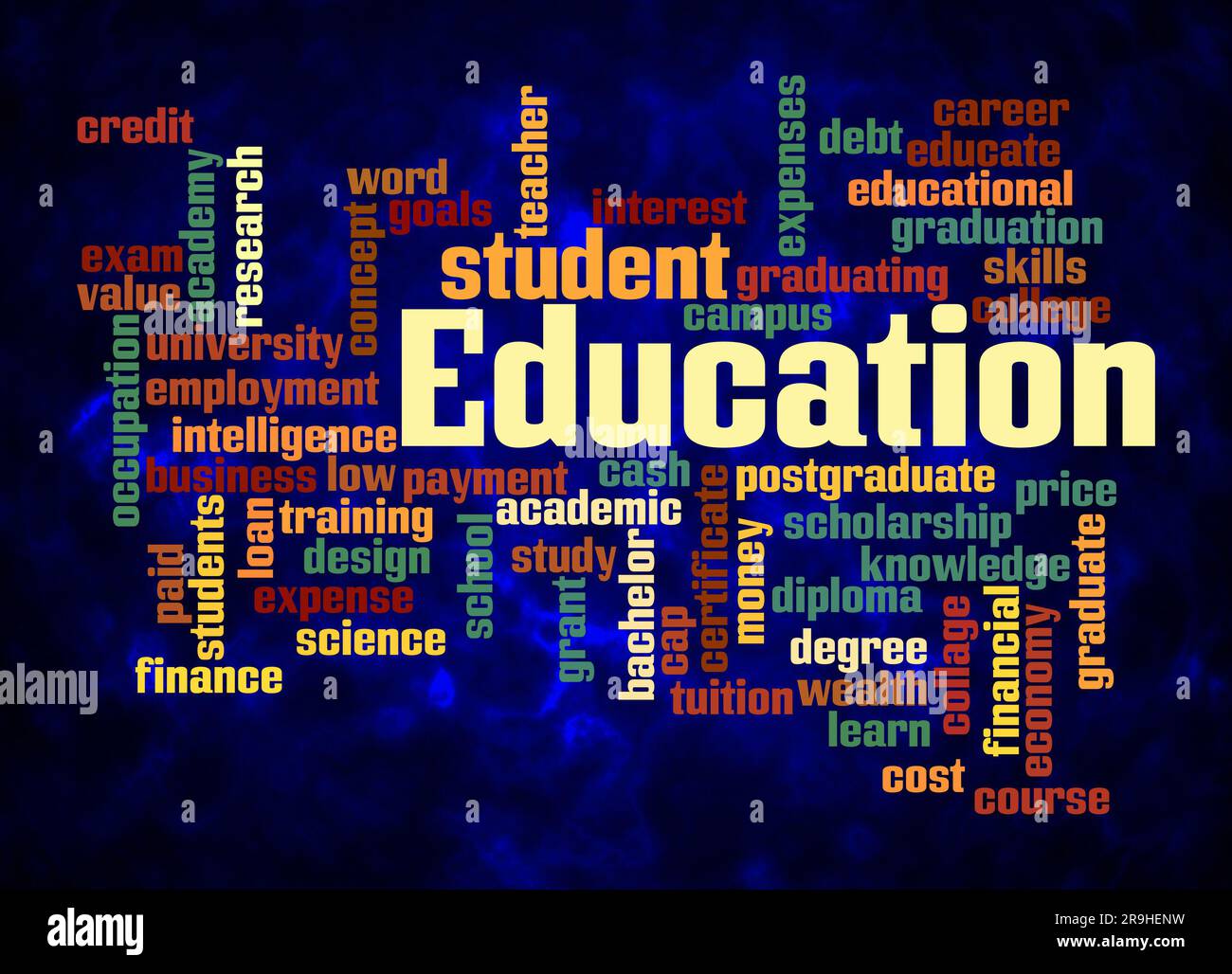 Word Cloud with EDUCATION concept create with text only Stock Photo - Alamy