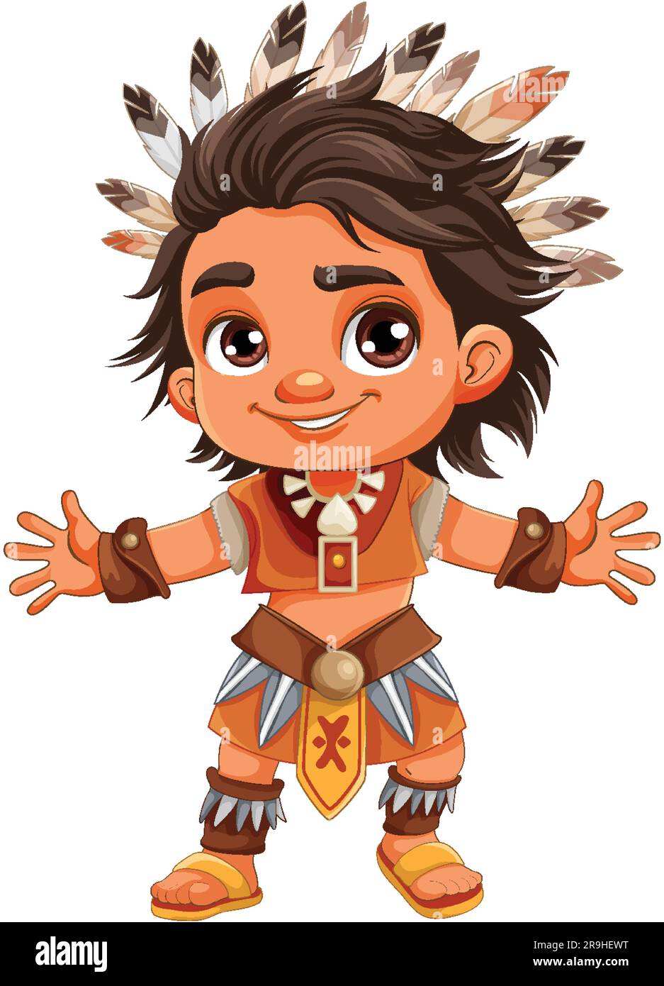 Male Native American cartoon character illustration Stock Vector Image ...