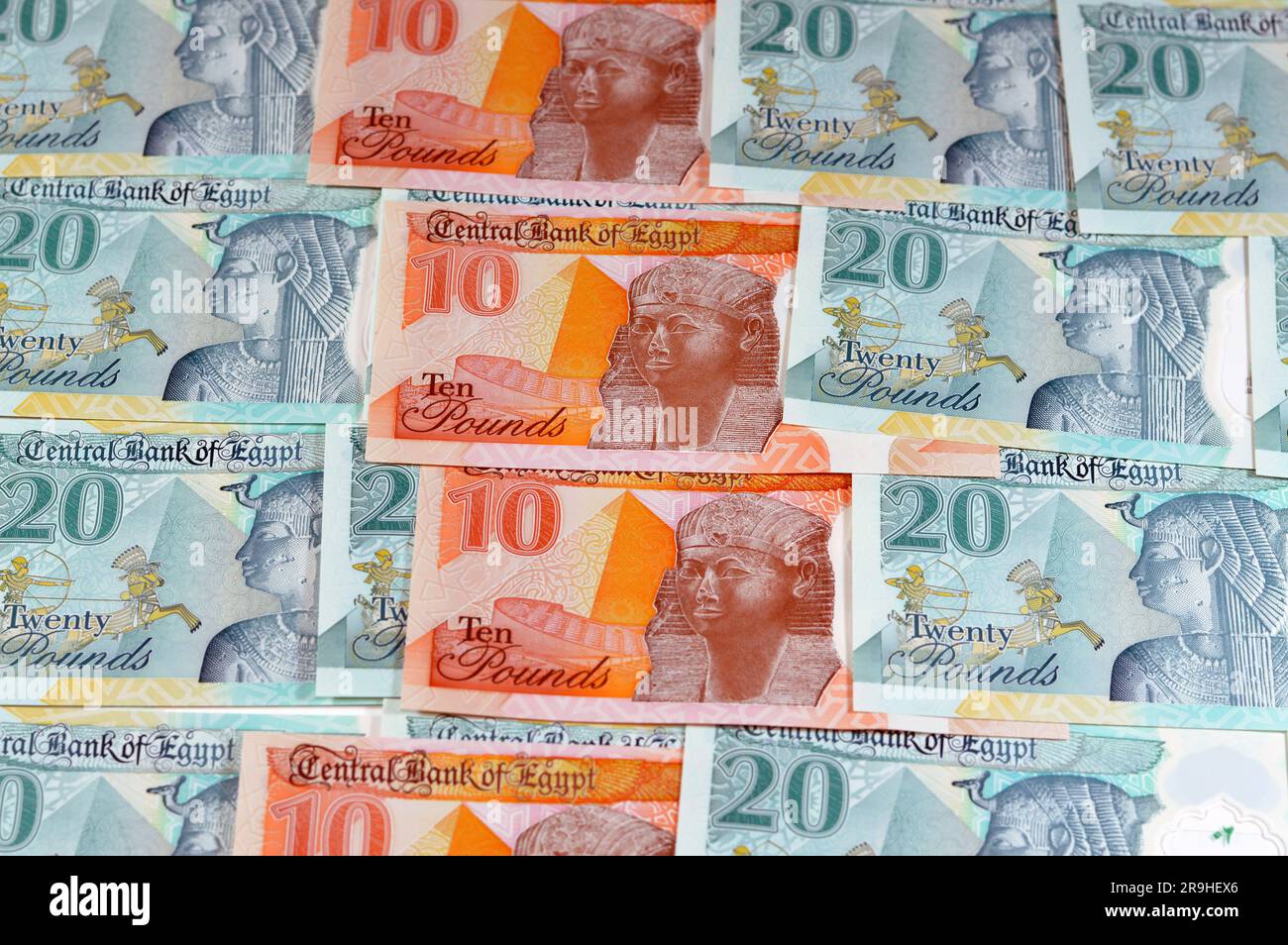 Egyptian new polymer money banknotes cash money bills background of ...