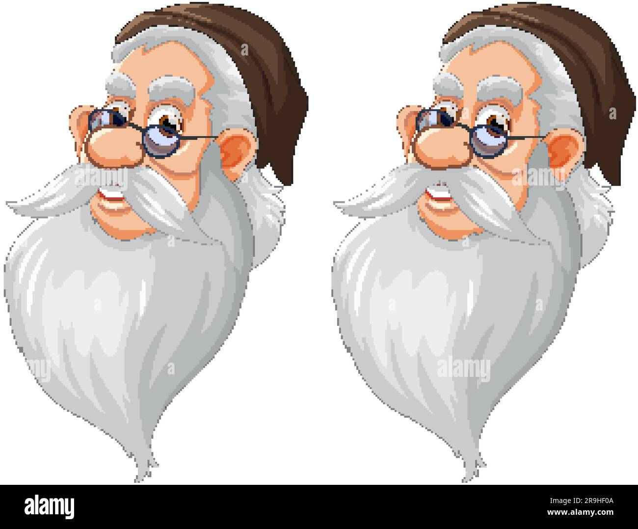 old woman cartoon character with beard illustration Stock Vector Image ...