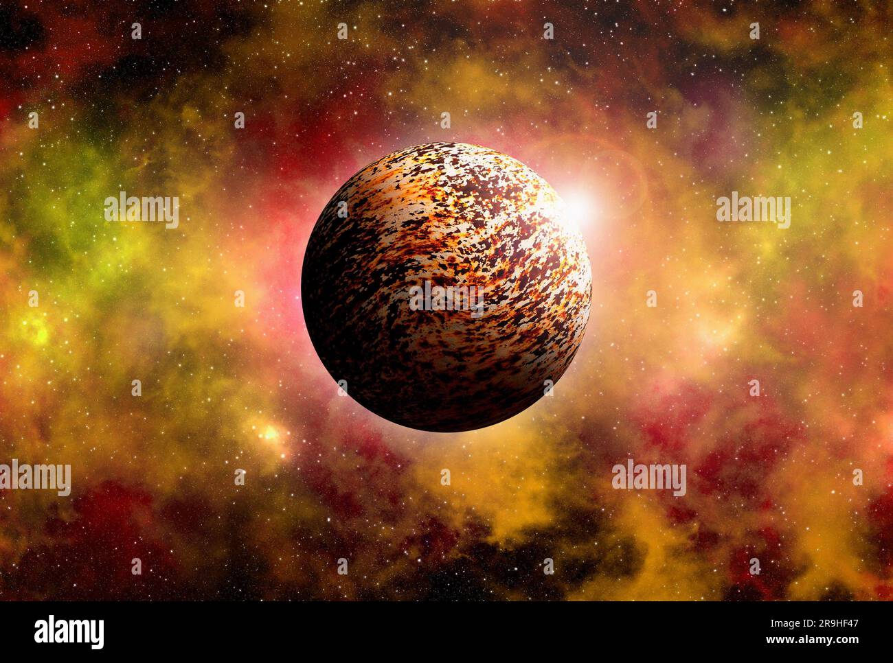 Unknown planet from outer space. Space nebula. Cosmic cluster of stars ...