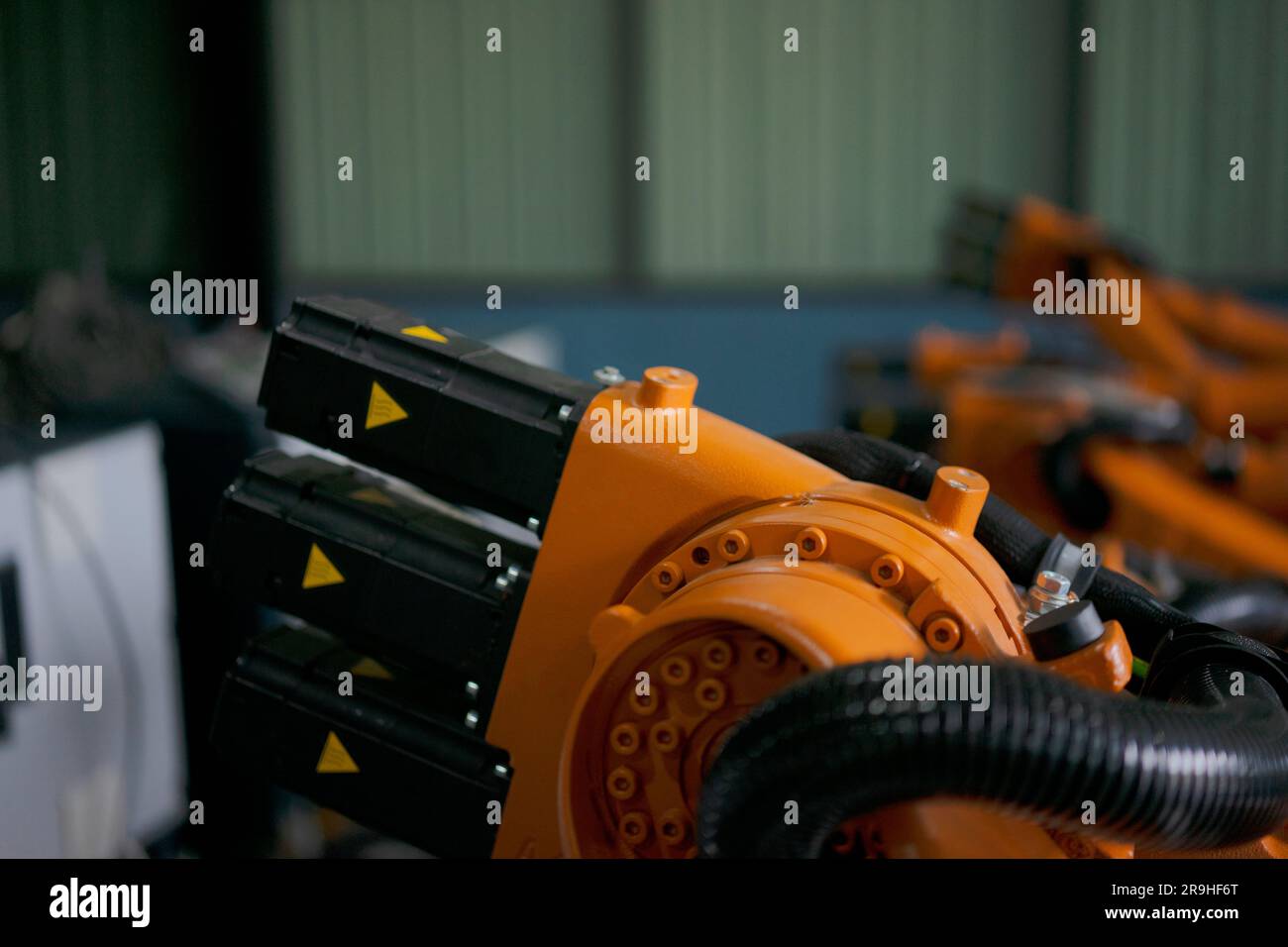 Engineer work at robotic arm factory. Technology and engineering concept Stock Photo - Alamy