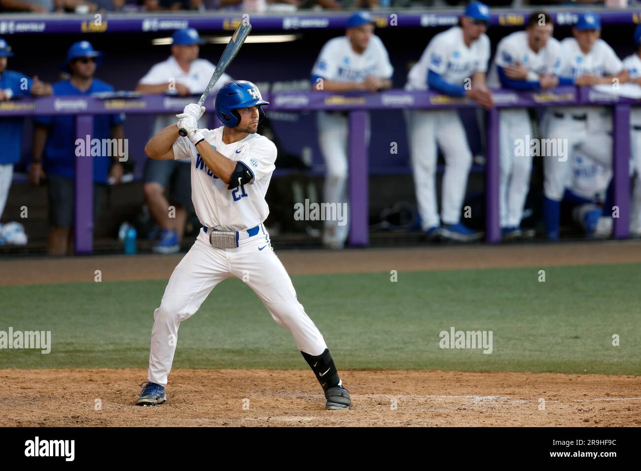 Kentucky infielder Ryan Waldschmidt (21) at bat during an NCAA college ...