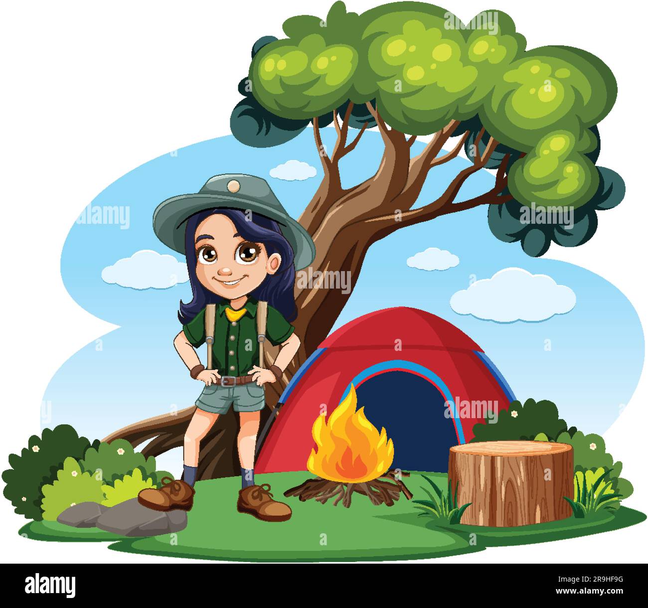 People camping at campsite illustration Stock Vector Image & Art - Alamy
