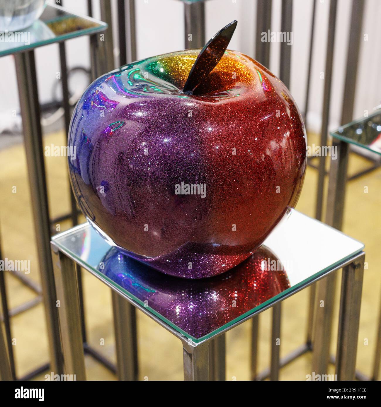 Artistic Depiction of Apple made of Colored and Brilliant Glass ...