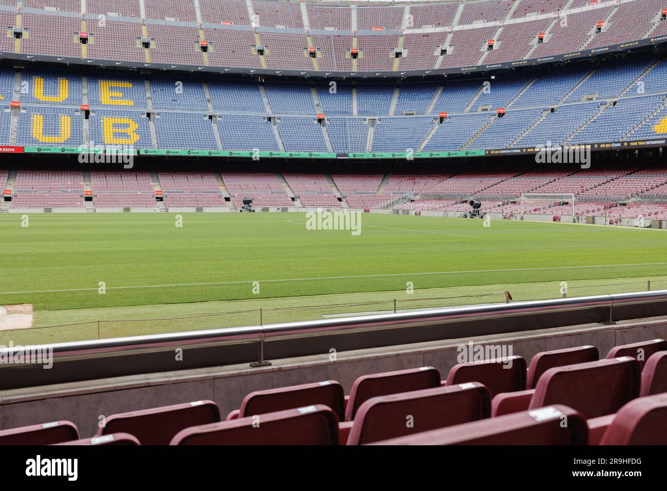 View from the Lower Seats of the F.C. Barcelona Soccer Stadium, Camp ...