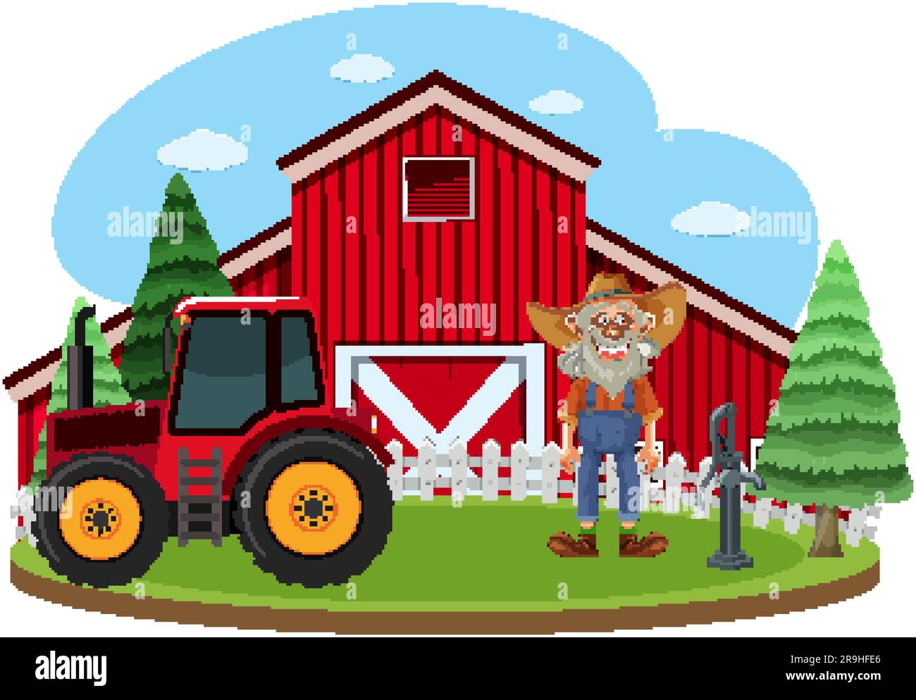 Old farmer life Stock Vector Images - Alamy