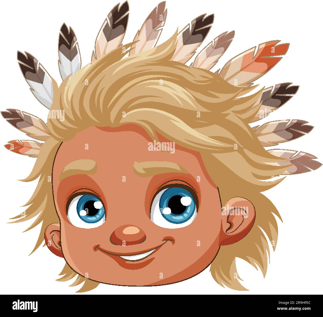 Male Native American cartoon head illustration Stock Vector Image & Art ...