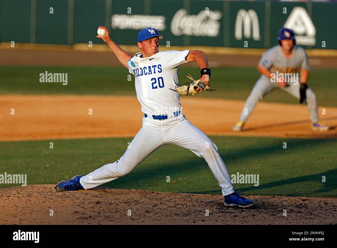 Kentucky pitcher Mason Moore (20) throws during an NCAA college ...