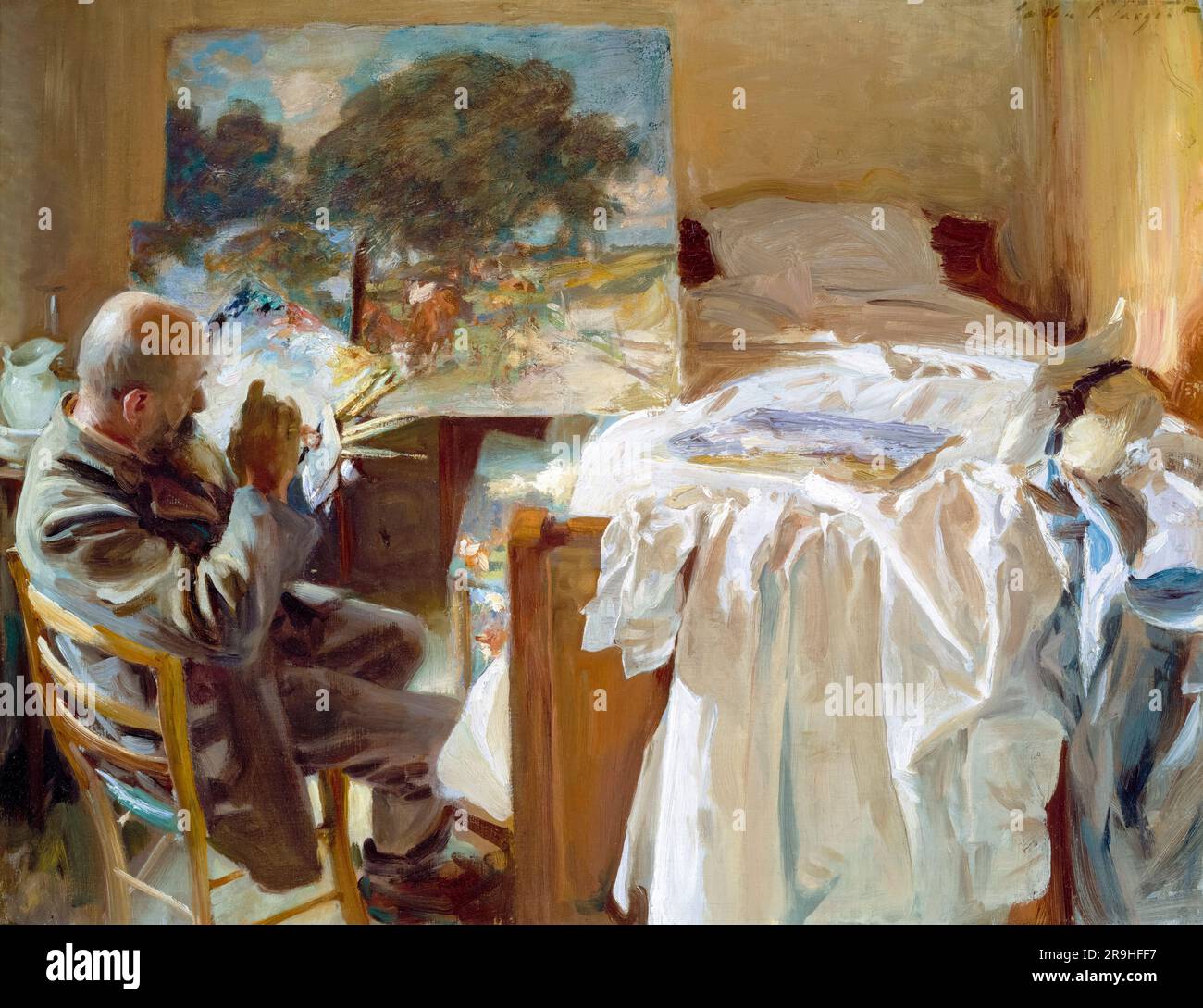 John Singer Sargent, An Artist in his Studio, painting in oil on canvas ...