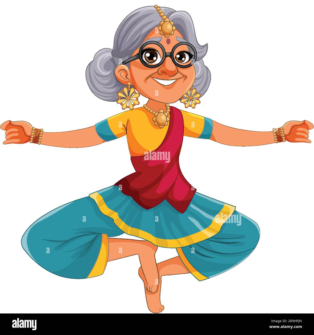 Indian cartoon characters in traditional cultural outfit illustration Stock Vector Image & Art ...