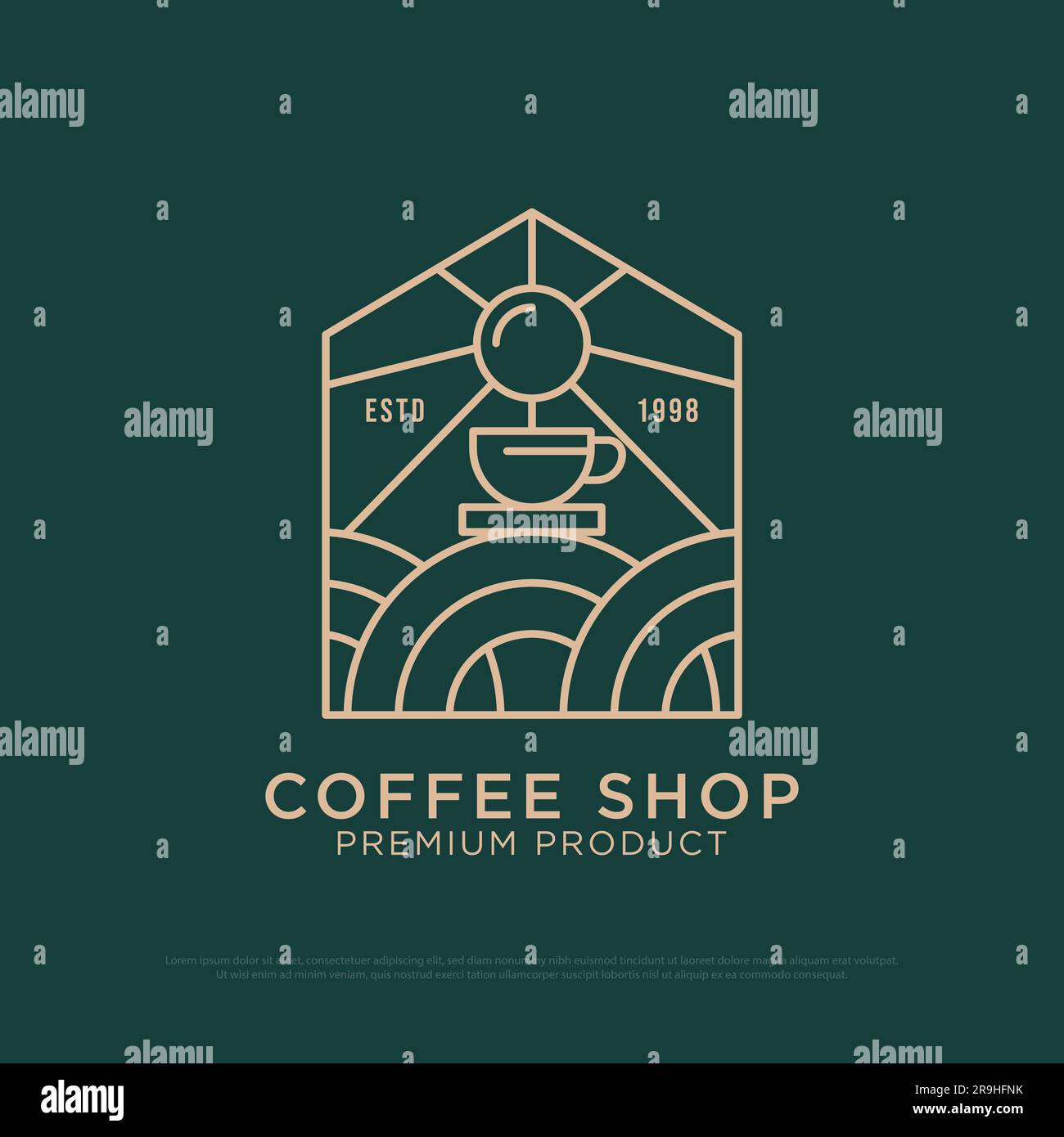 Morning Coffee shop logo design vector, vintage Outdoor coffee logo ...