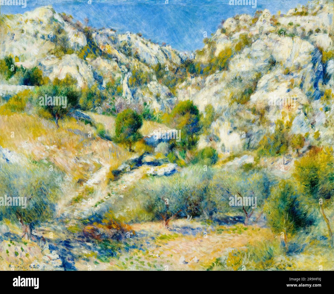 Pierre Auguste Renoir, Rocky Crags at L'Estaque, landscape painting in ...