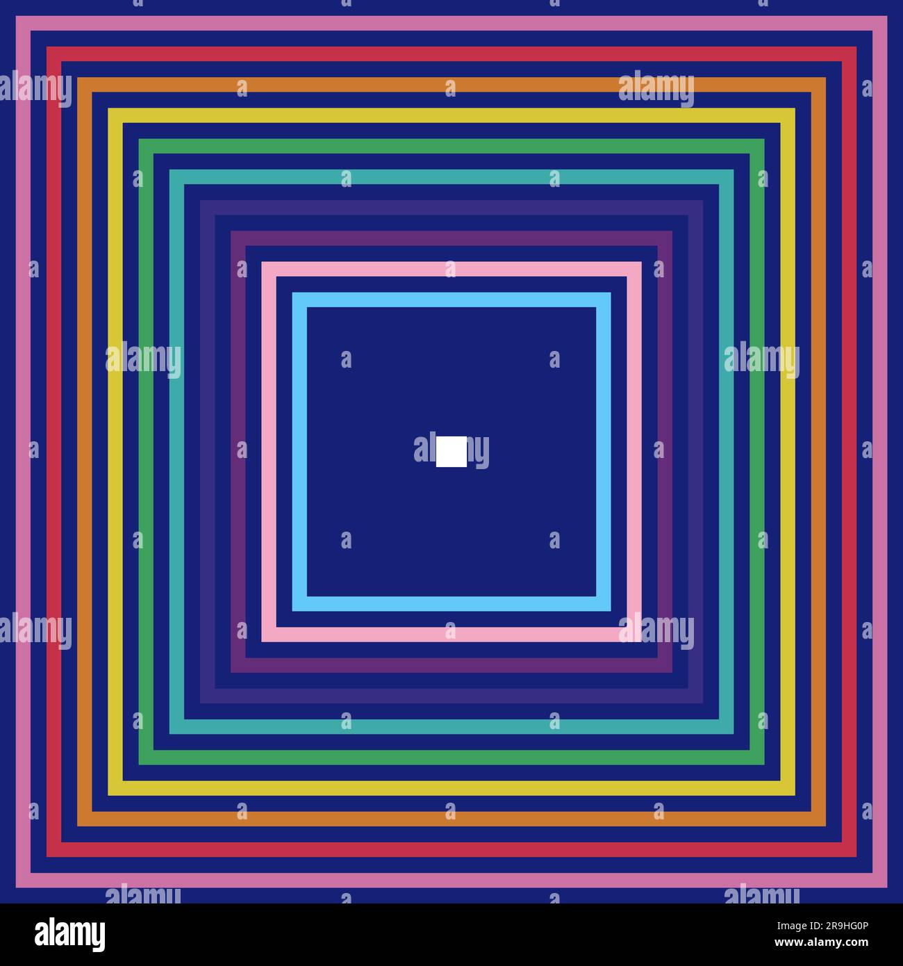 Multi-colored square outlines on a blue background Stock Photo - Alamy