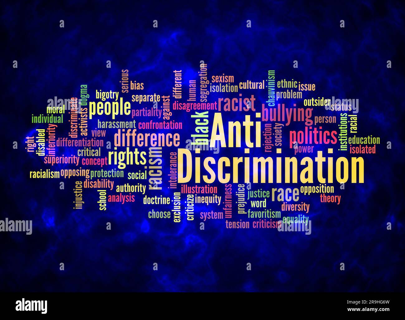 Word Cloud with ANTI DISCRIMINATION concept create with text only Stock ...