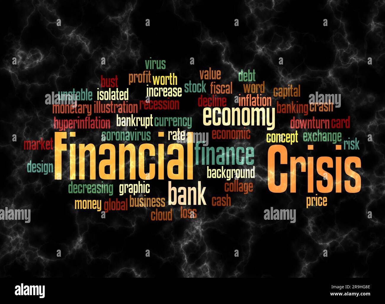 Word Cloud with FINANCIAL CRISIS concept, create with text only Stock ...