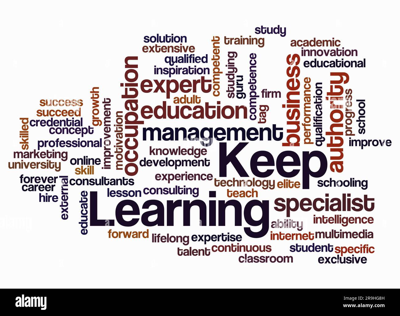 Word Cloud with KEEP LEARNING concept create with text only Stock Photo ...